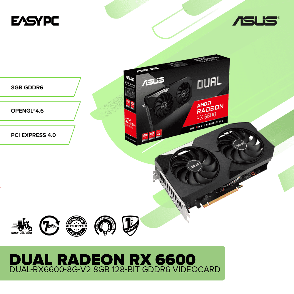 EasyPC | Asus Rx 6600 Dual DUAL-RX6600-8G / RX 6600 DUAL-RX6600-8G-V2 ...