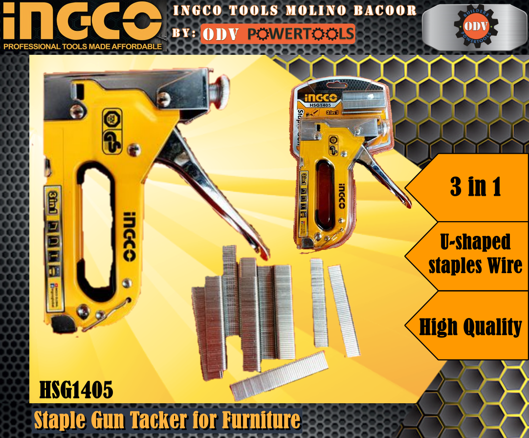 Ingco HSG1405 3 in 1 Staple Gun Tacker for Furniture - ODV POWERTOOLS ...