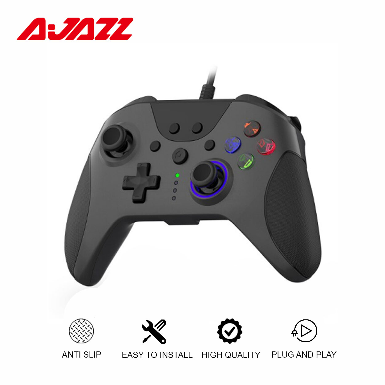 Ajazz AG110 Wired PC Game Controller Gamepad Joystick Dual Vibration ...