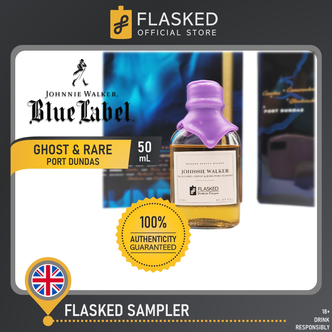Johnnie Walker Blue Label Ghost & Rare: Port Dundas 50mL Flask Sampler ...