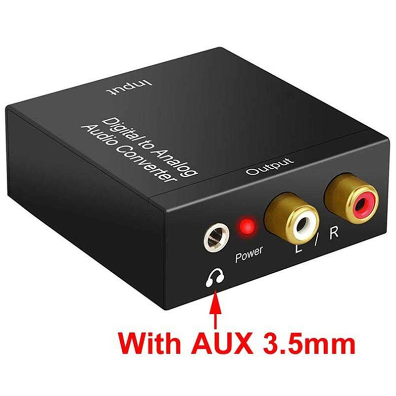 Portable 3.5mm Jack Coaxial Optical Fiber Digital to Analog Audio AUX ...