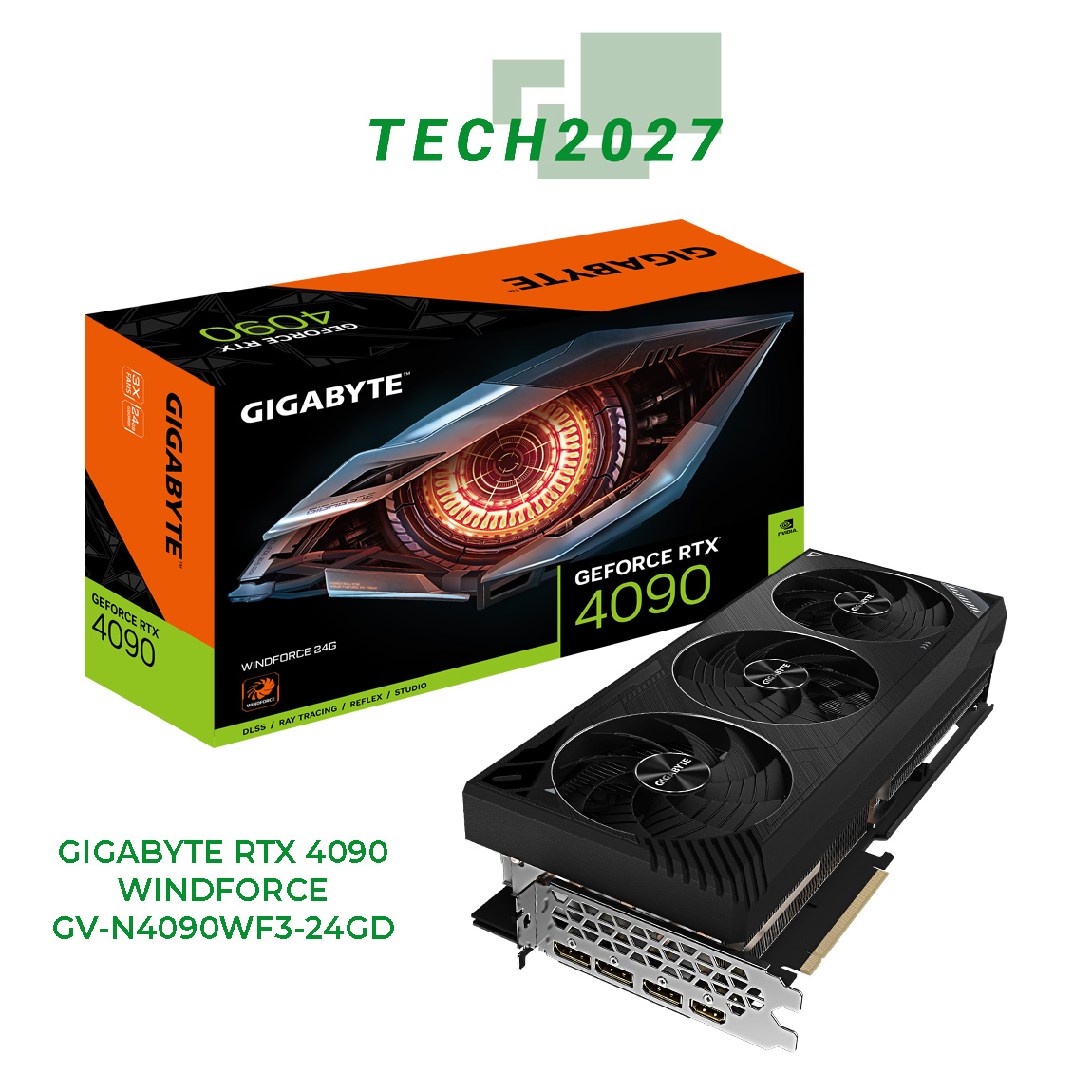 GIGABYTE GeForce RTX 4090 WINDFORCE 24G Graphics Card - GV-N4090WF3 ...