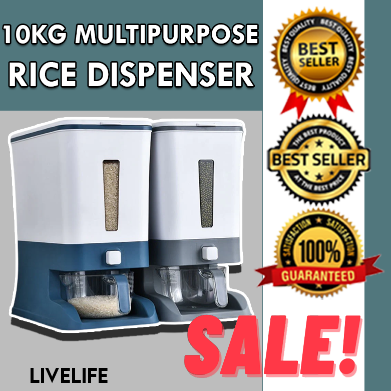 Best Seller 10 kg MULTIPURPOSE RICE DISPENSER | Large Kitchen Automatic ...