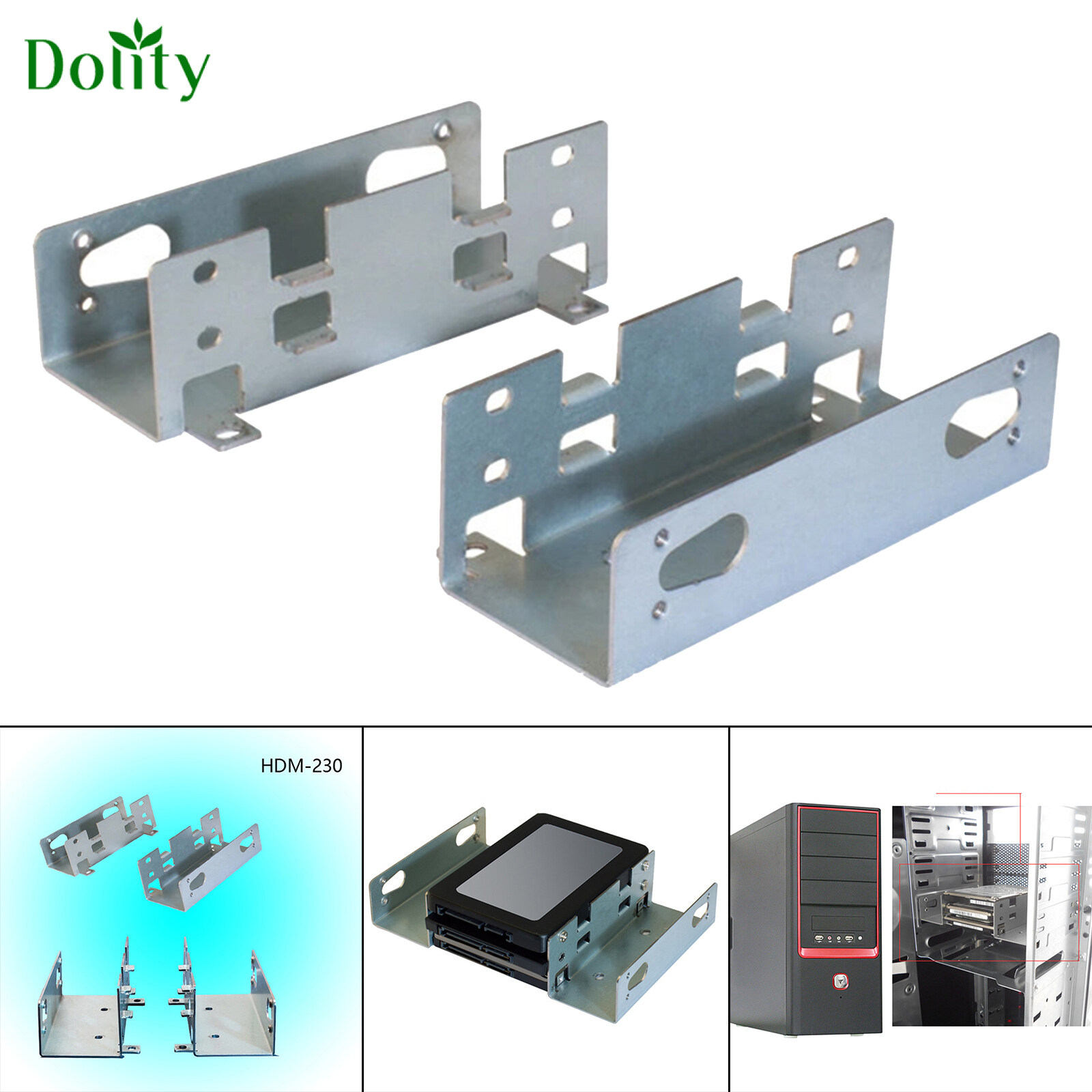 Dolity 2 Pack SSD HDD Hard Disk Drive Bays Holder Enclosures Metal ...