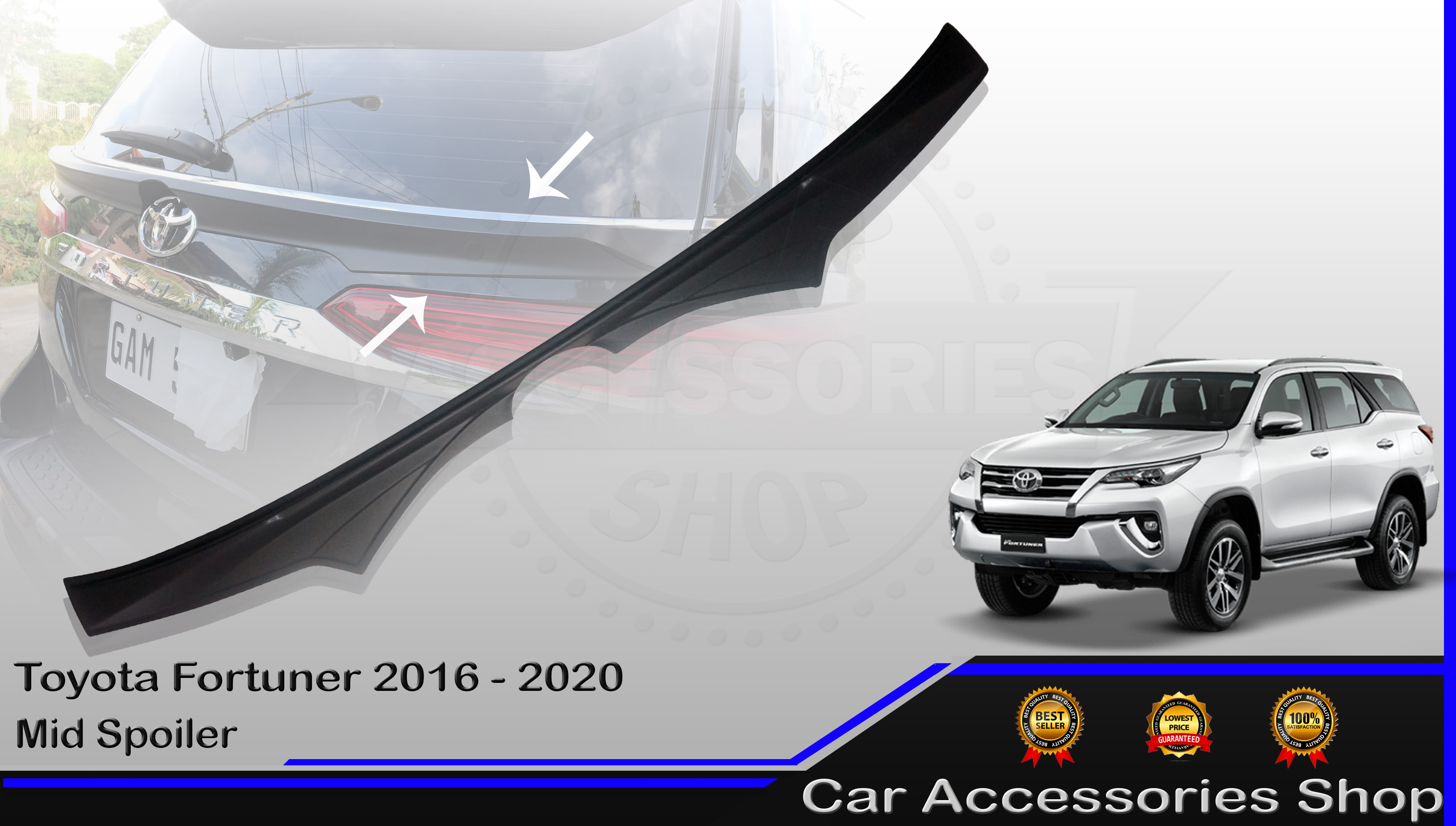 TOYOTA FORTUNER 2016 TO 2020 MIDDLE REAR SPOILER | Lazada PH