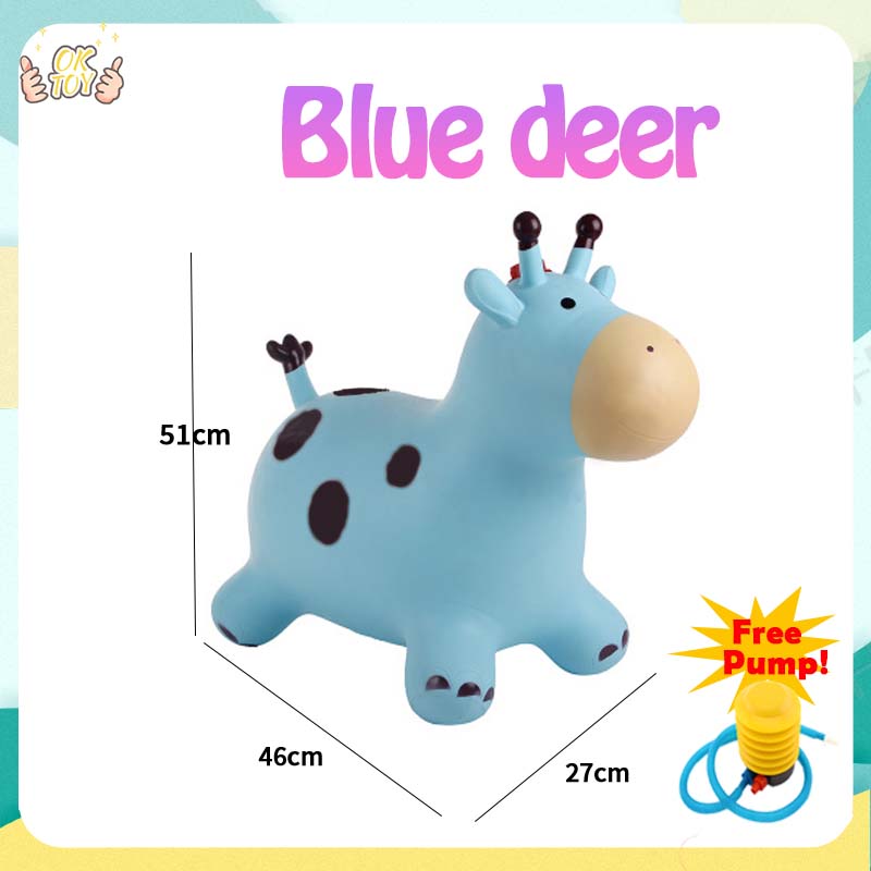 【In stock】Free Pump Funny Jumping Deer Bouncy Donkey Animal Inflatable ...