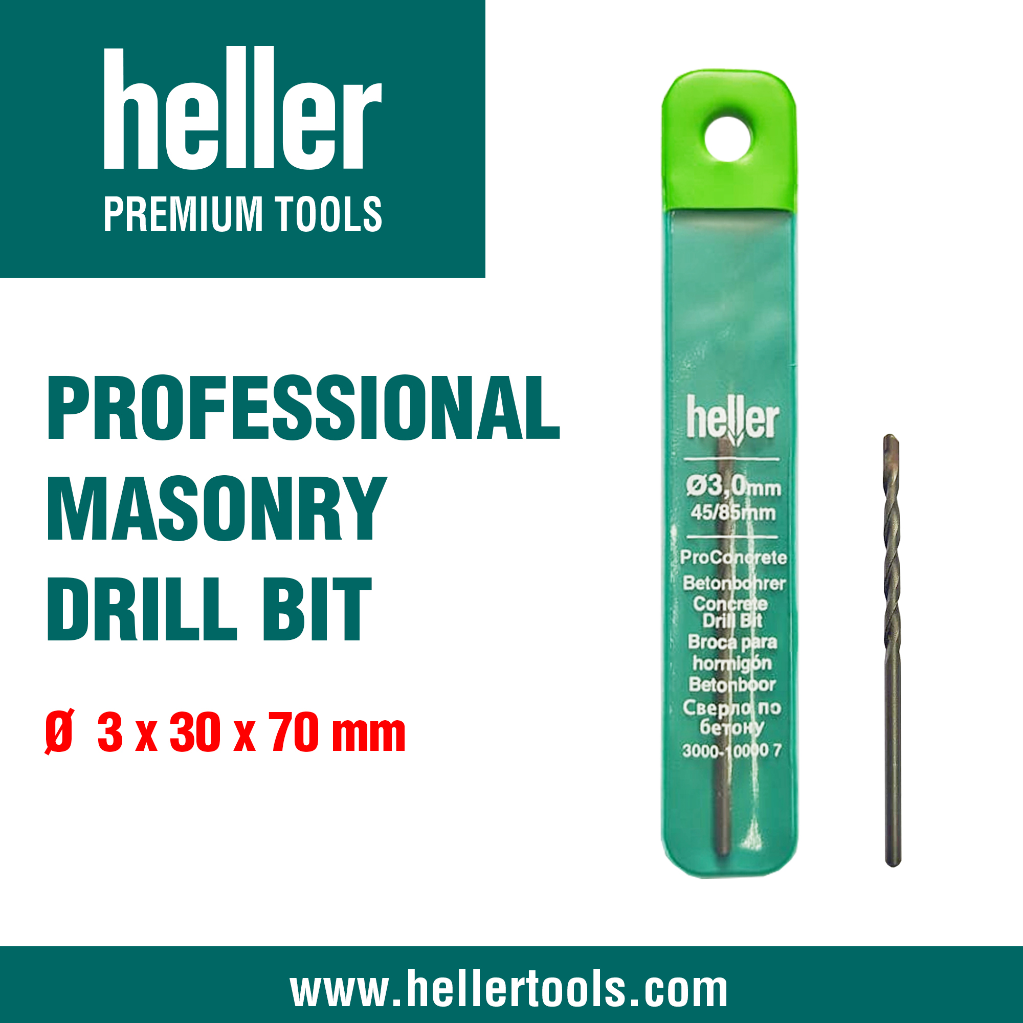 HELLER drill bit MASONRY 3mm (1/8") (3x30x70mm) | Lazada PH