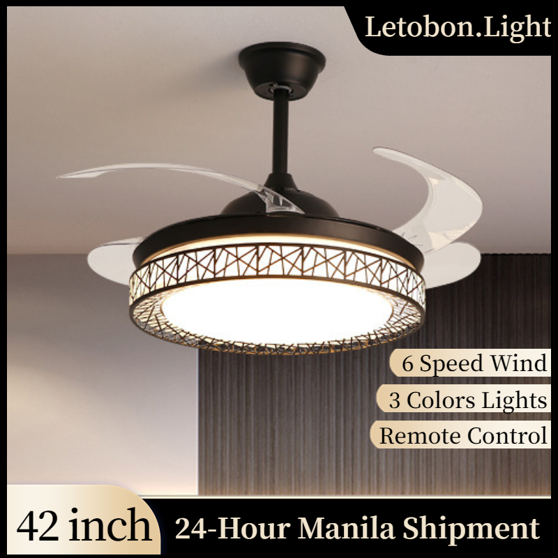Ceiling With Fan Light Kitchen Fan 42Inch Equipped WithRemote/Tricolor ...