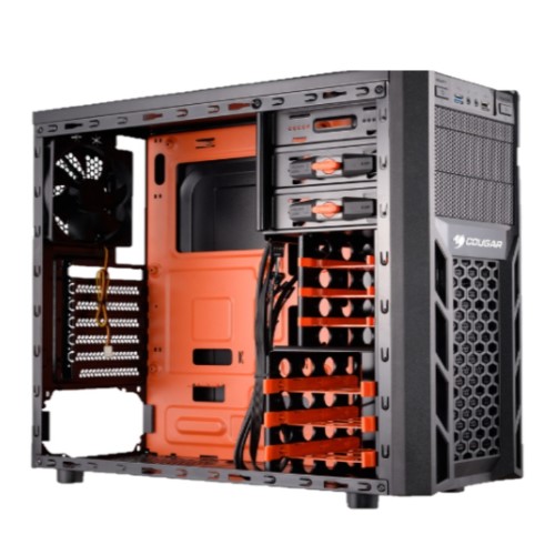 NEW COUGAR Solution II ATX GAMING CHASIS Black with Orange Steel ATX ...