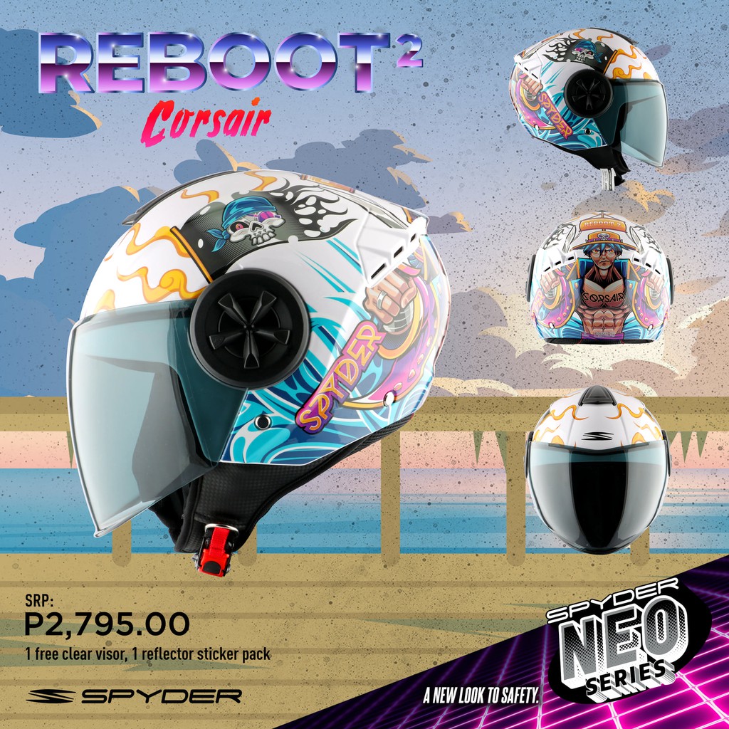 Spyder REBOOT 2 PIRATE - BLACK/YELLOW (FREE DECALS)z5o | Lazada PH