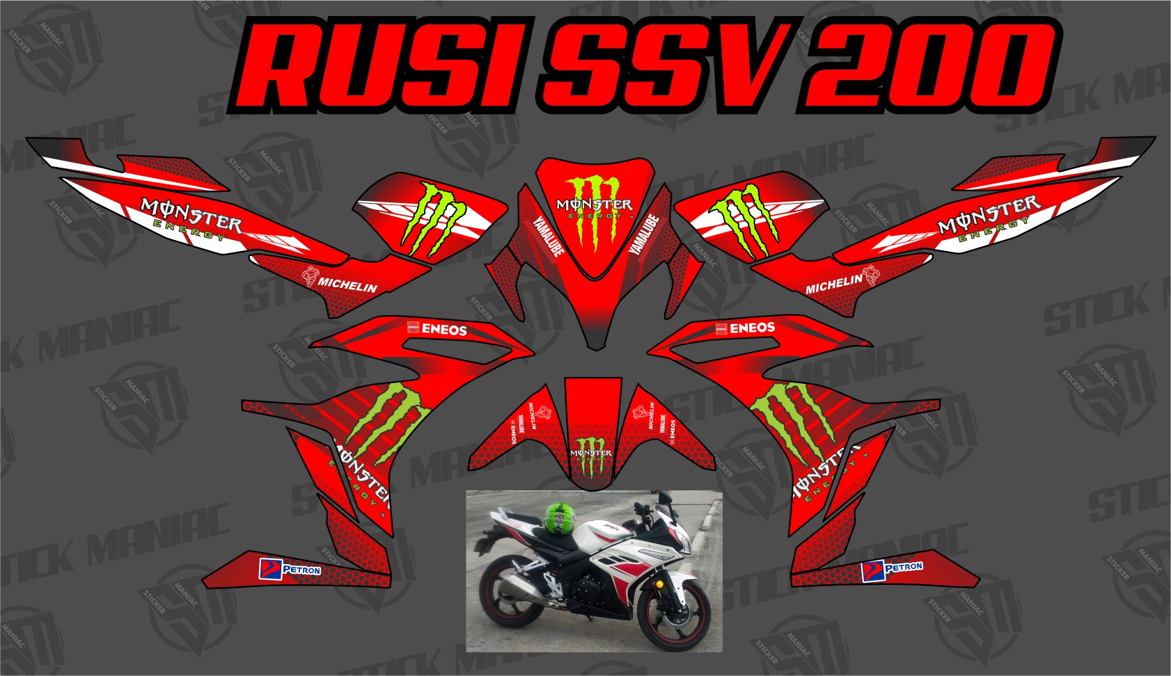 Rusi Gazelle, Rusi SS-v200 full body decals | Lazada PH