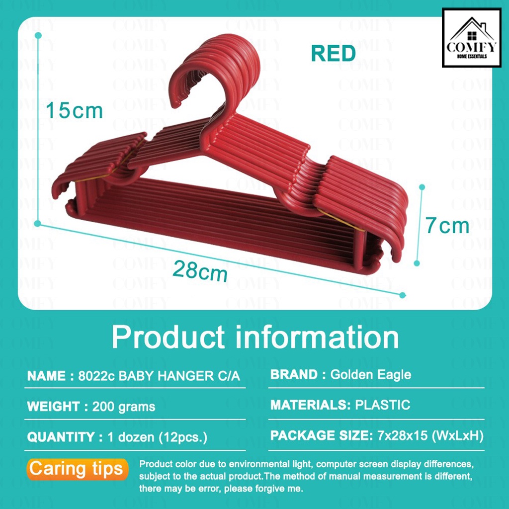 1DOZEN (12PCS) 28cm Baby Hanger Plastic Bata Plastic Hangers For Kids ...