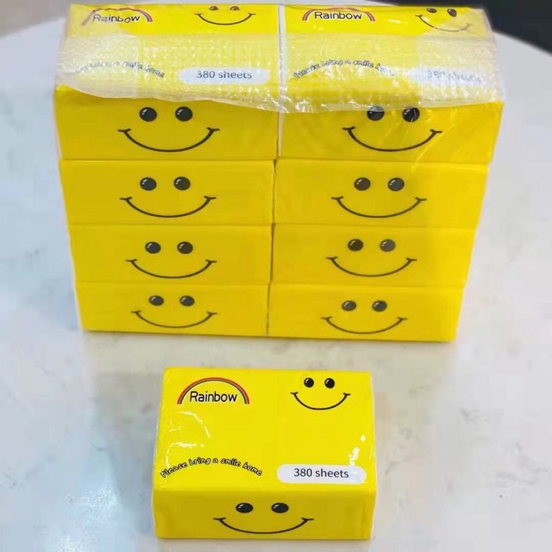 【Clover】 Rainbow tissue SMILE facial tissue paper towel (380 sheets ...