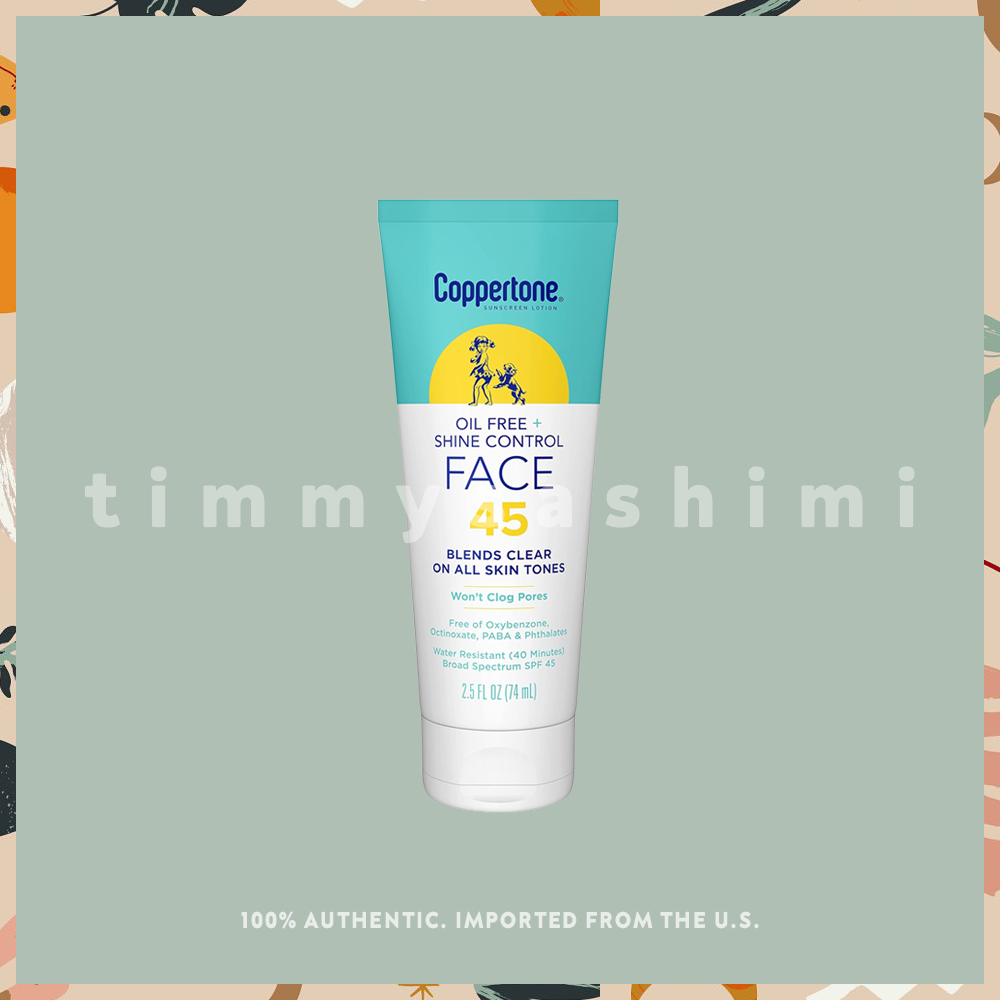 COPPERTONE Oil Free + Shine Control Face Sunscreen SPF45 74ml | Lazada PH