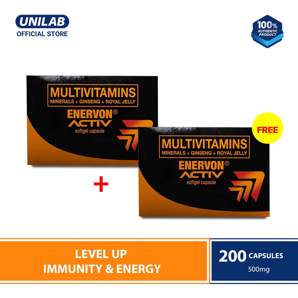 Buy Enervon Activ 100 capsules, get 100 capsules for free | Lazada PH
