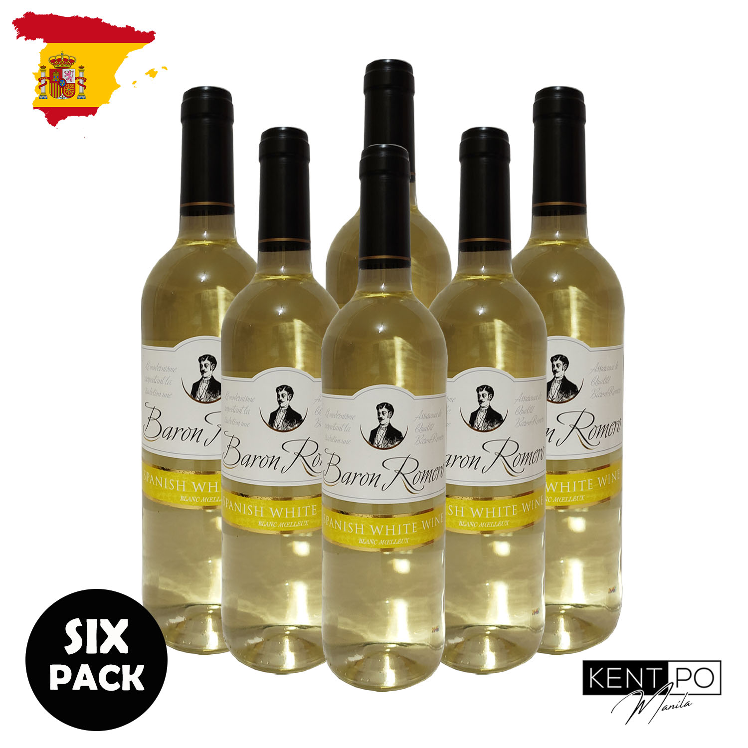 WHITE WINE IMPORTED BARON ROMERO SPANISH WHITE WINE BLANC MOELLEUX 10.5 ...