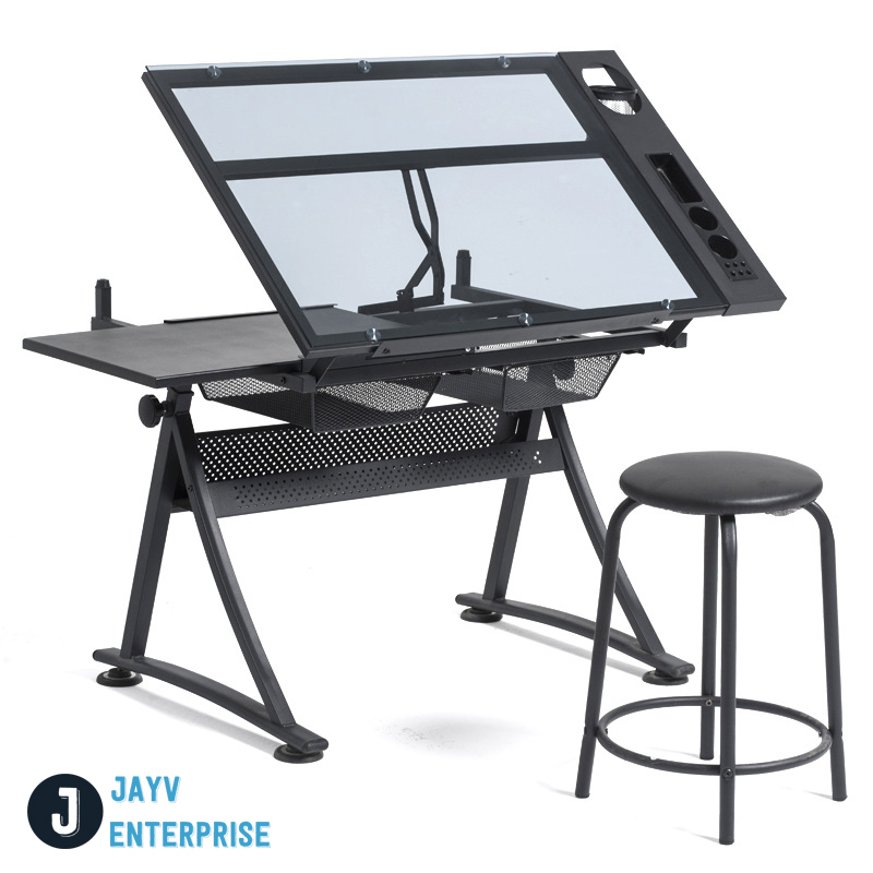 Drafting table with stool drawers and side table | Lazada PH