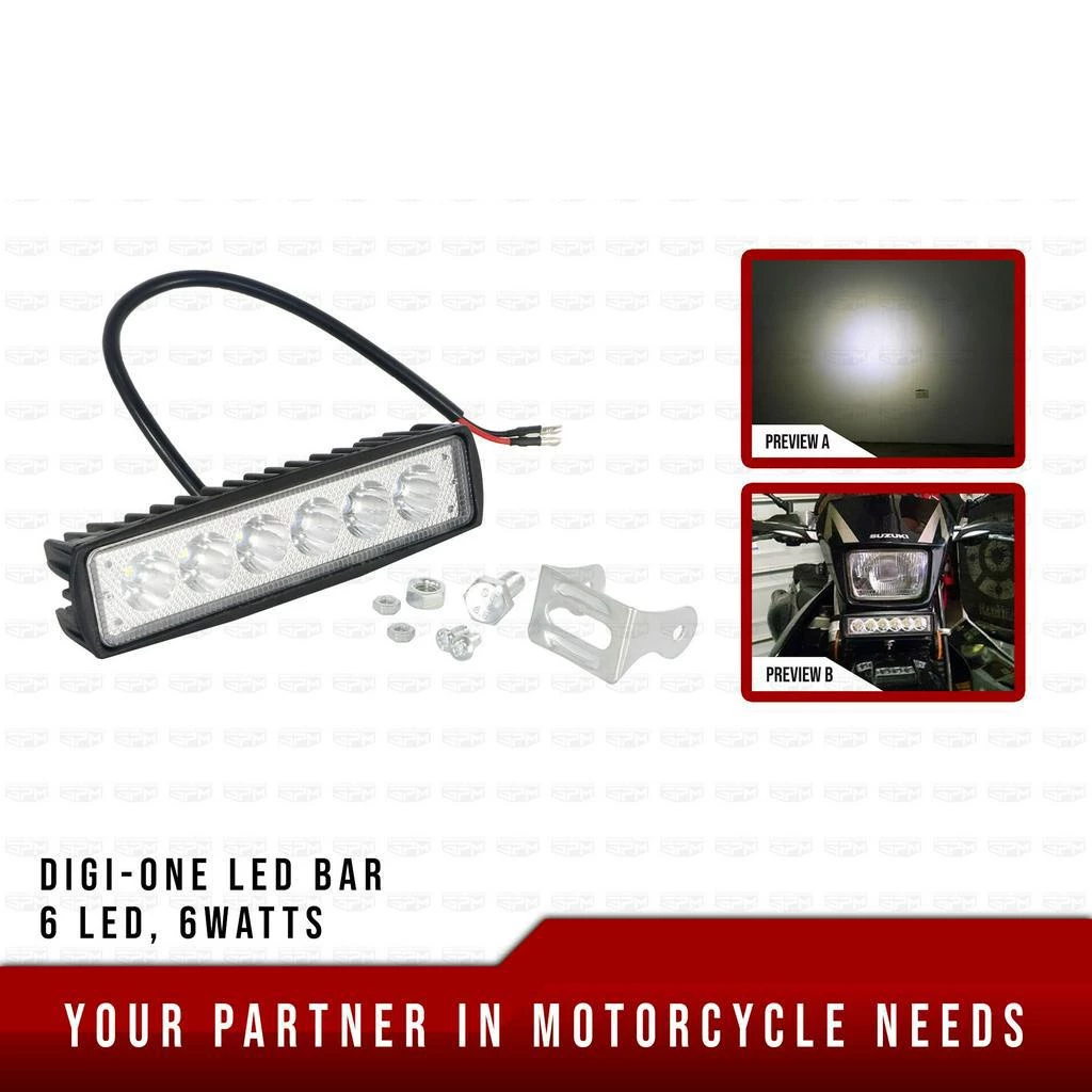 DIGI-ONE MOTORCYCLE 6 LED BAR HEADLIGHT MOTOR LIGHT MOTOR LED | Lazada PH