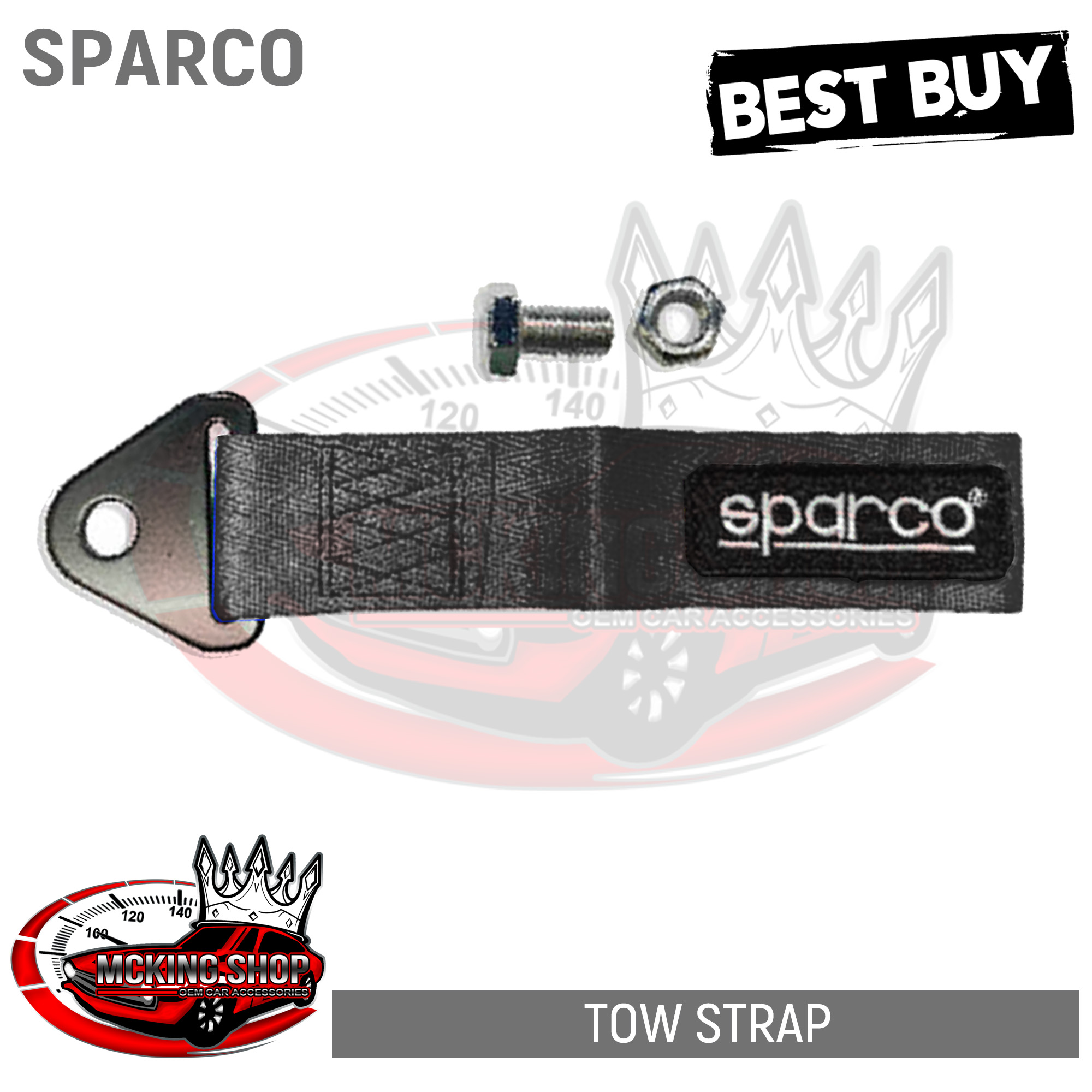 Sparco Racing Style Universal Tow Strap (Black) | Lazada PH