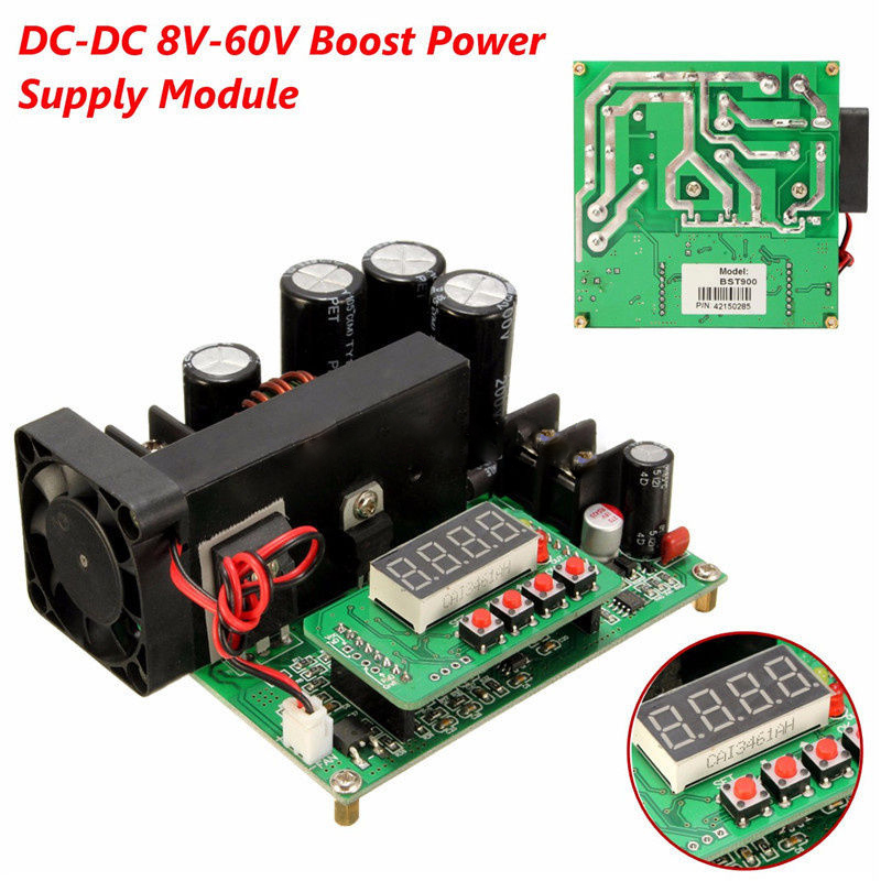 DC-DC BST900W CNC Boost Converter 8-60V Step-up 10-120V Solar Charging CVCC New - 3C For U ...