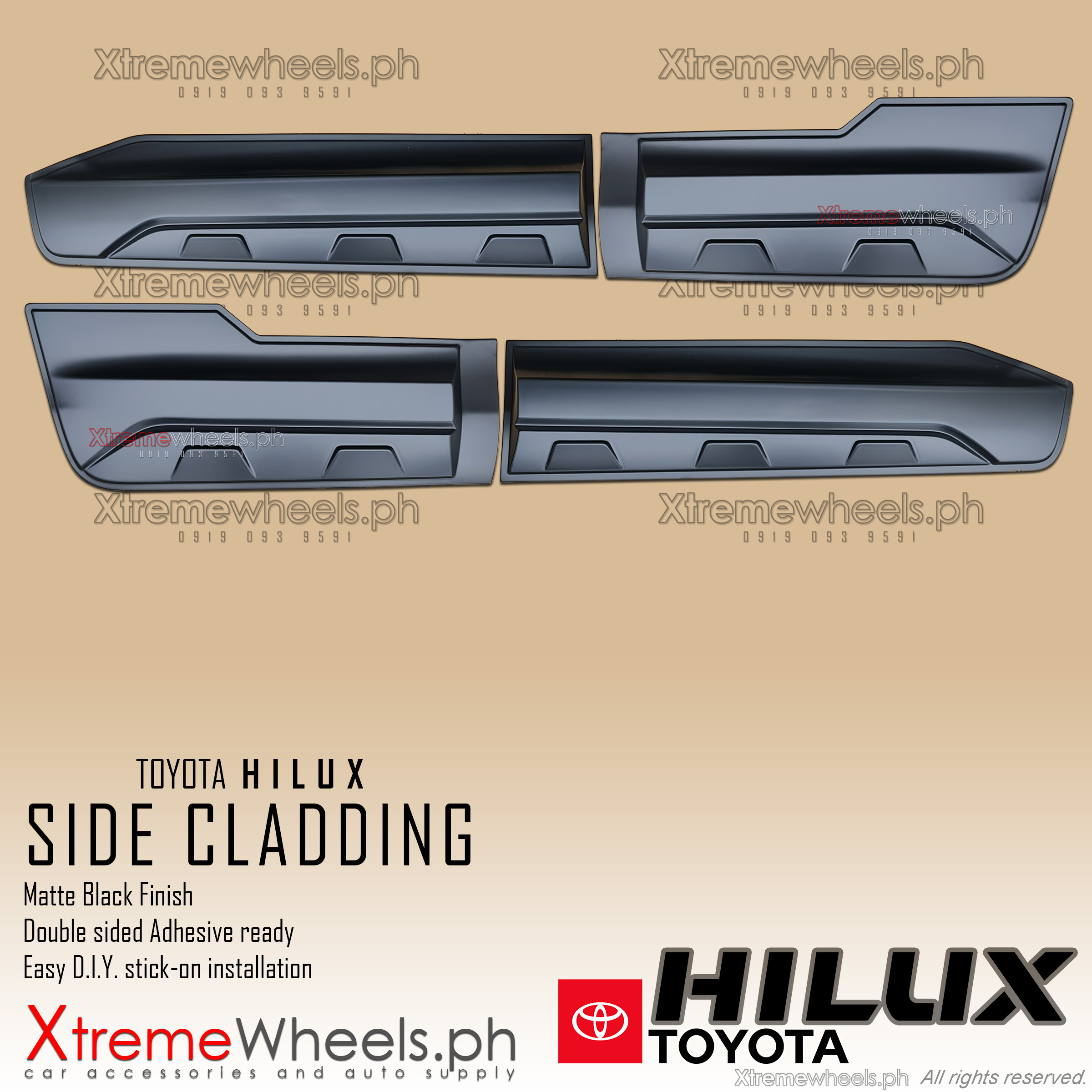 Toyota Hilux J E G V CONQUEST 2016-2023 Wide Side Moulding / Door ...