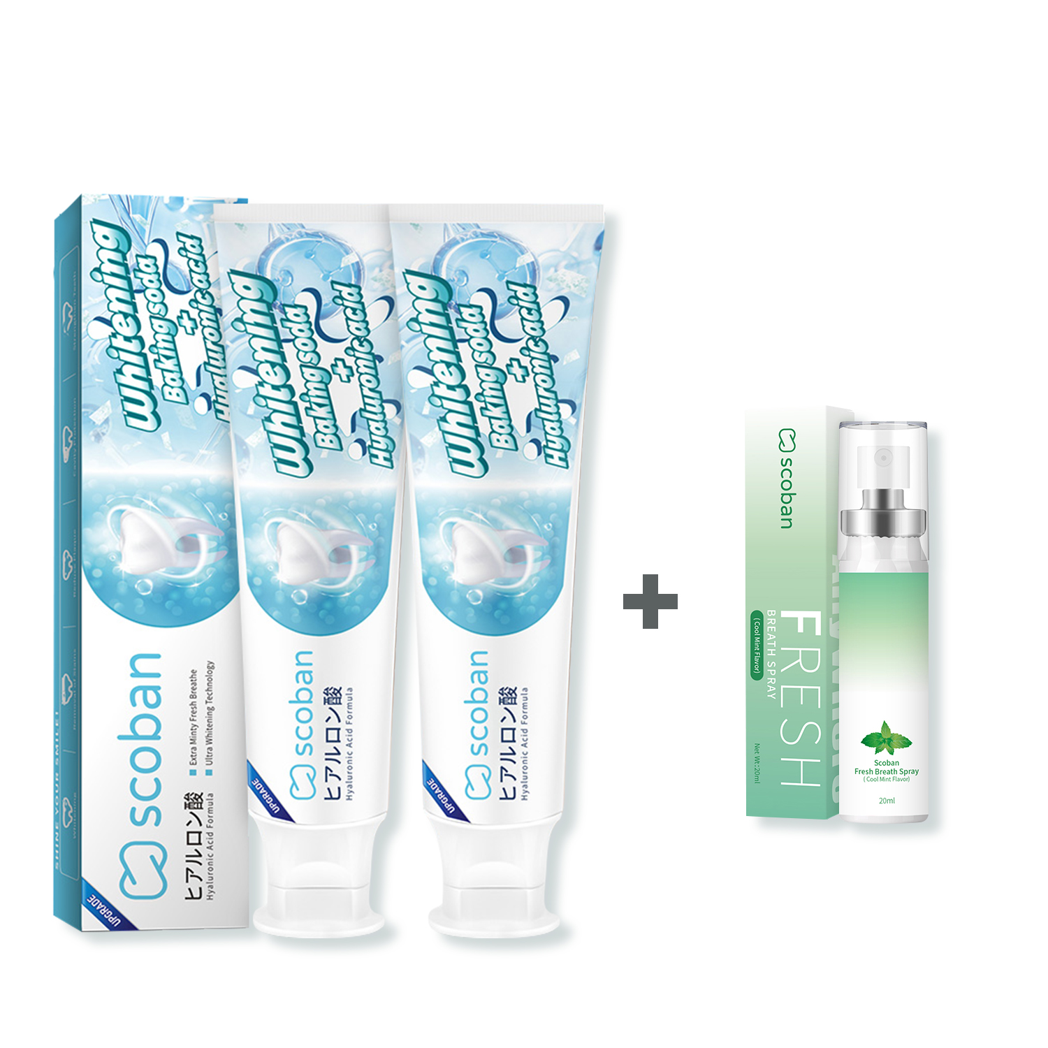 [FDA approved]Scoban Whitening Toothpaste + Mouthwash 200ml Baking Soda ...