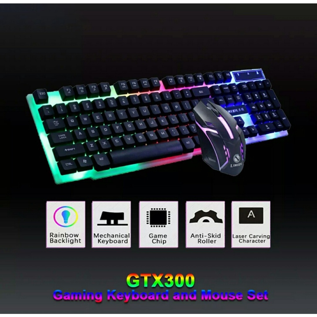 ﺴ﹍ T21 backlit computer keyboard and mouse set wired gaming keyboard ...