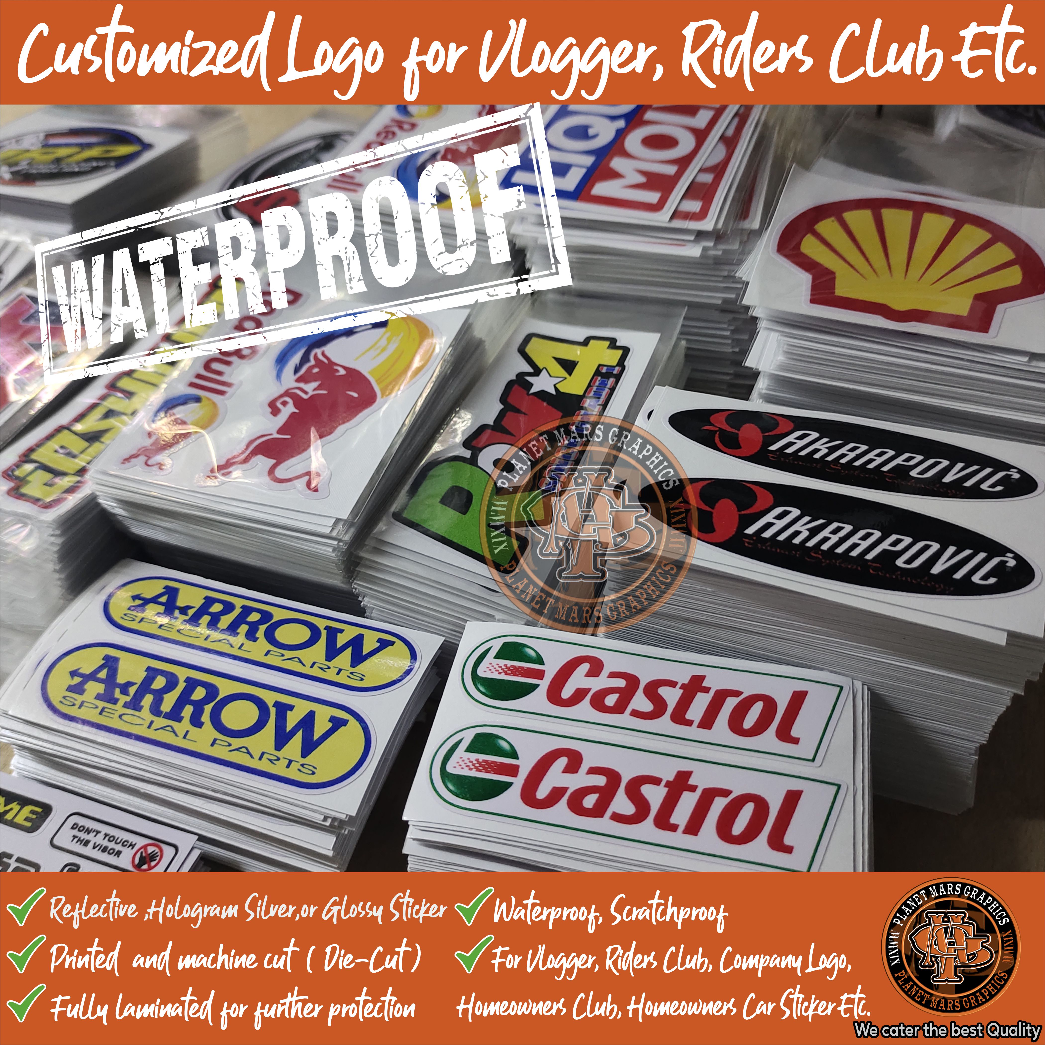 CUSTOMIZED STICKER for Vlogger, Riders Club, Company, Homeowners Club ...