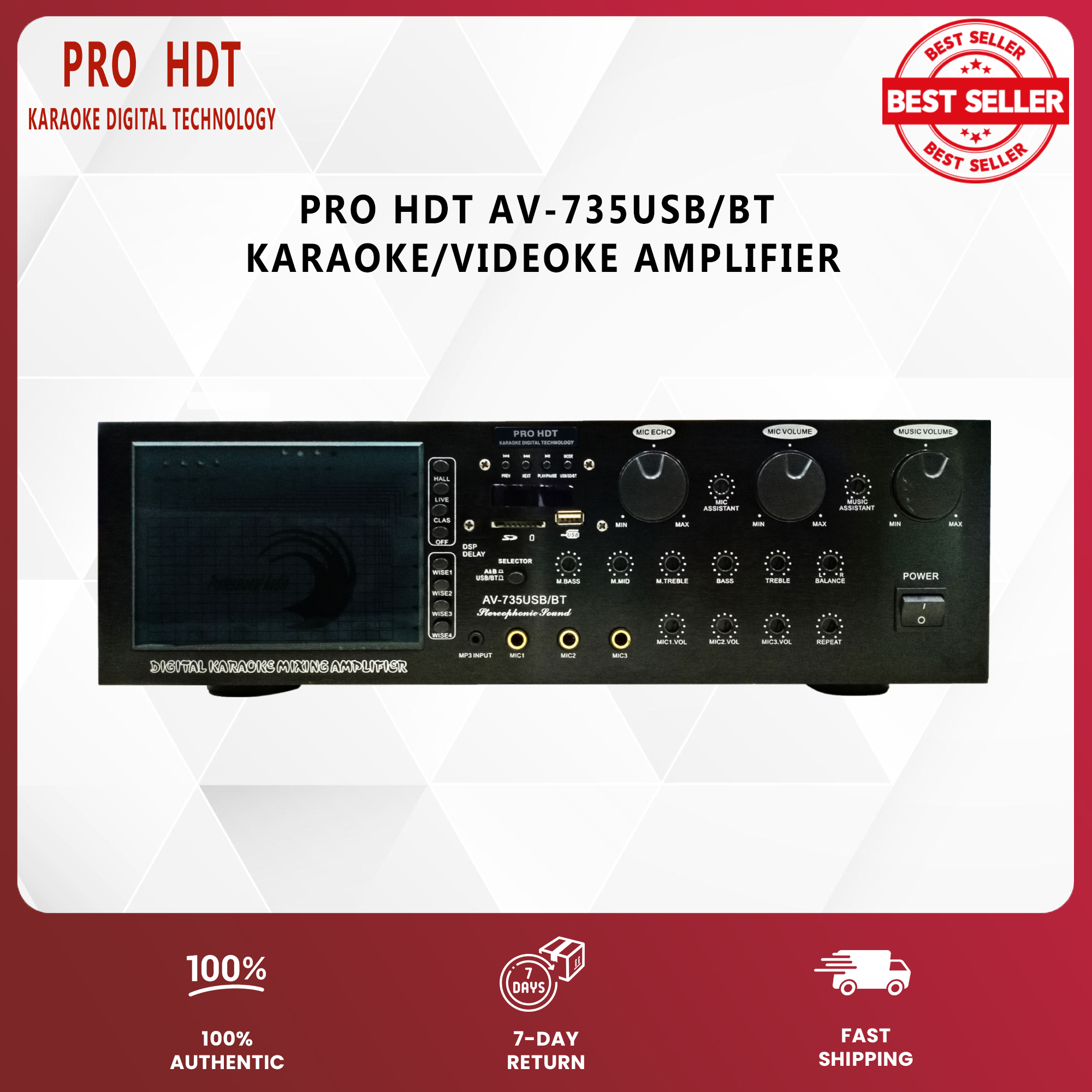 PRO-HDT (AV-735USB/BT) - Professional Bluetooth Karaoke Amplifier ...