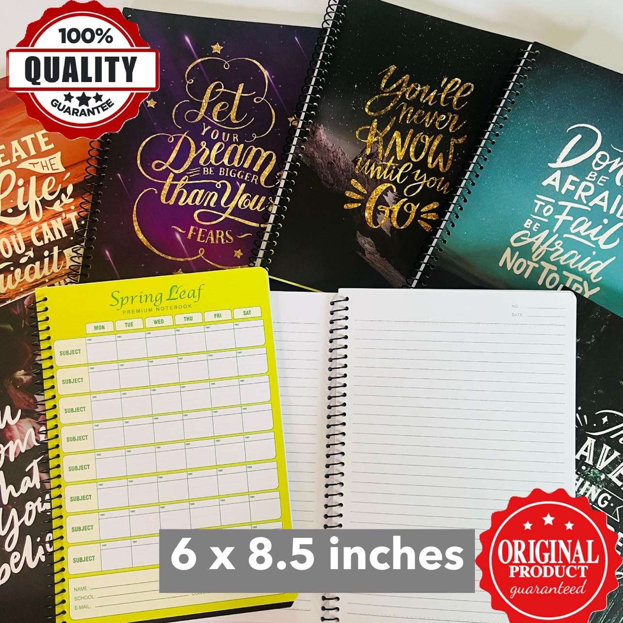 ADVANCE Spring Leaf Spiral Notebook BRIGHTSIDE Series 80 Leaves 6x8.5 ...