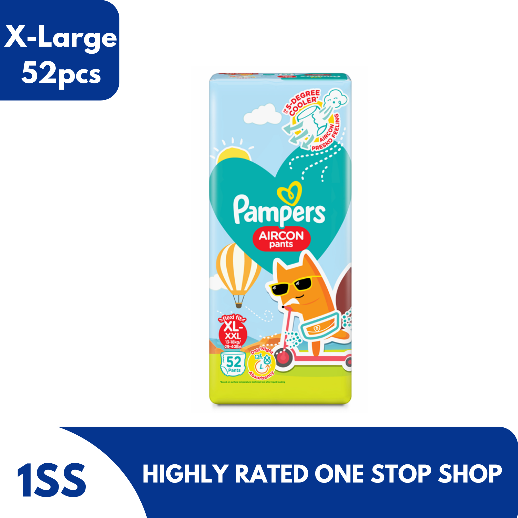 Pampers Aircon Pants XL Diaper, 52pcs | Lazada PH