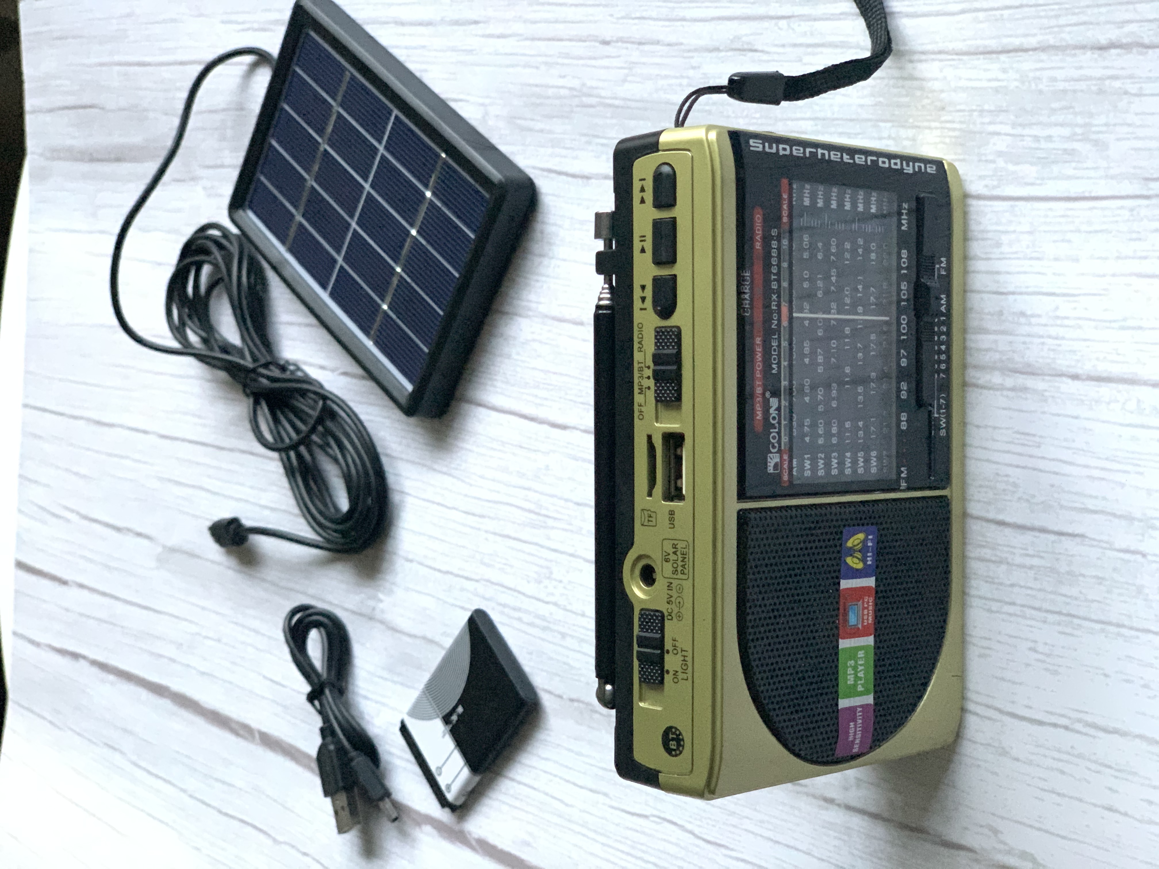 Golon RX6688 Solar Panel Bluetooth AM/FM Rechargeable Radio | Lazada PH