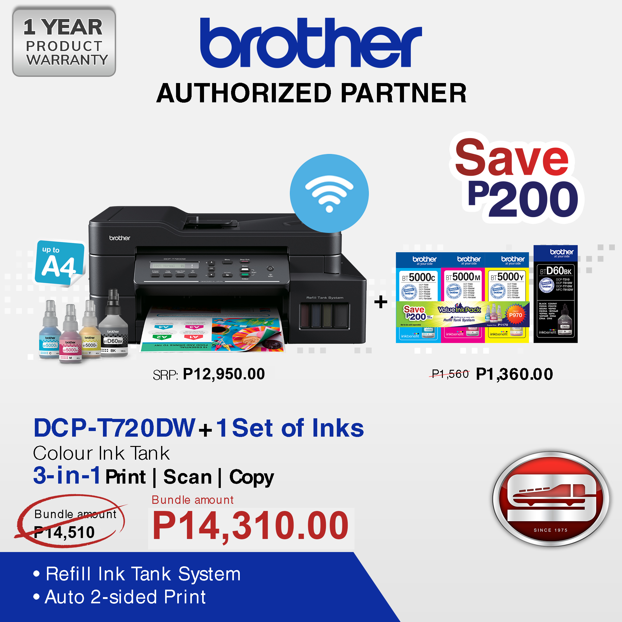 Brother DCP-T720DW +1 additional set of ink (2 sets included)/DCP ...
