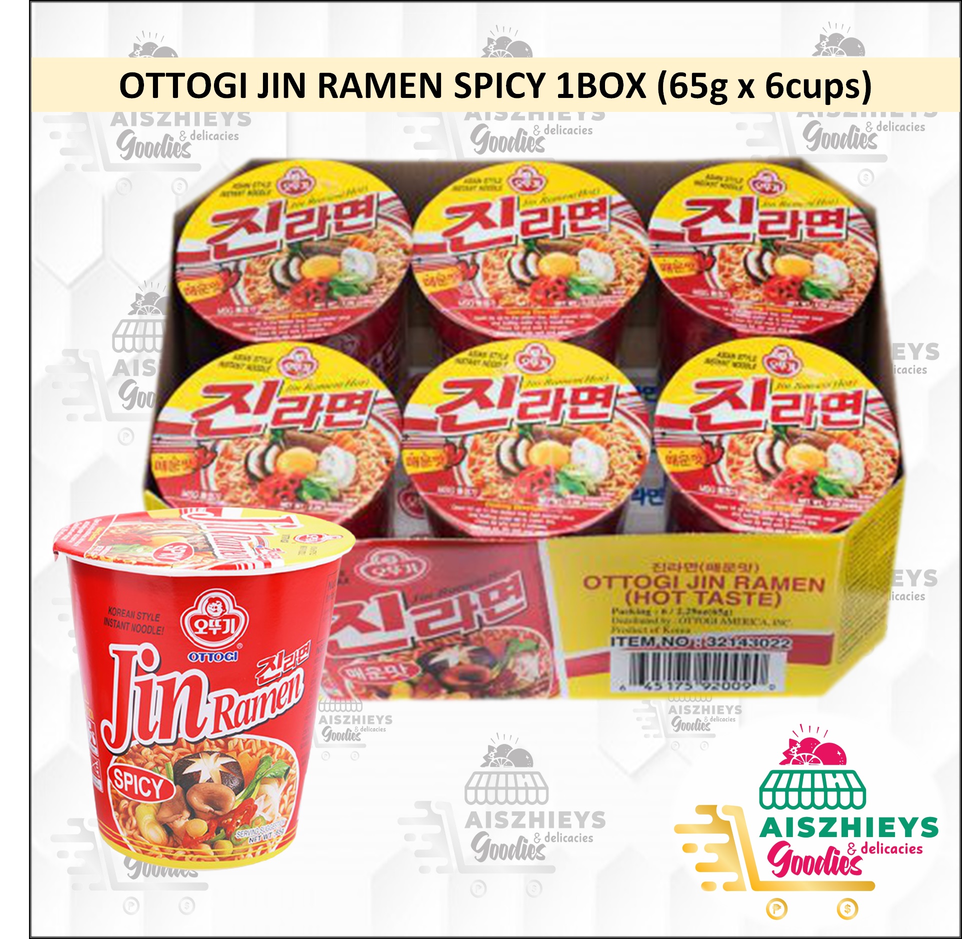 OTTOGI JIN RAMEN CUP 1BOX (65g x 6cups) | Lazada PH