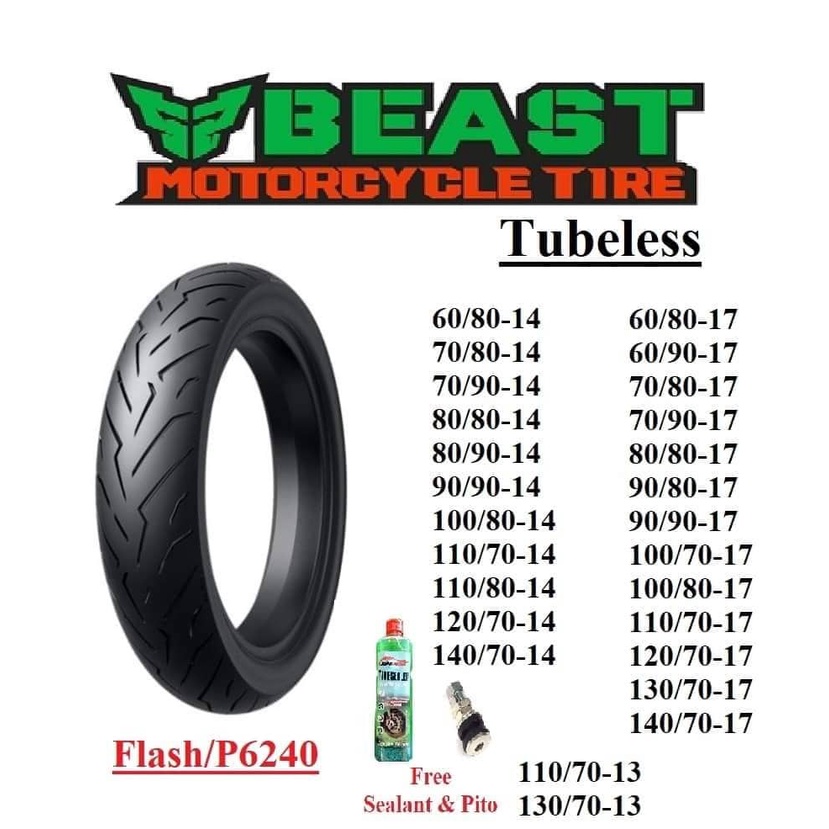 BEAST FLASH (P6240) TUBELESS TIRE "14-17" (INCHES) Skid Tires Original ...
