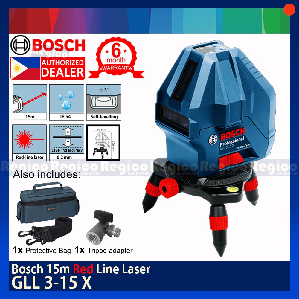 BOSCH GLL 3-15 x 15m Line Laser Leveling Tool Bosch Measuring Regico ...