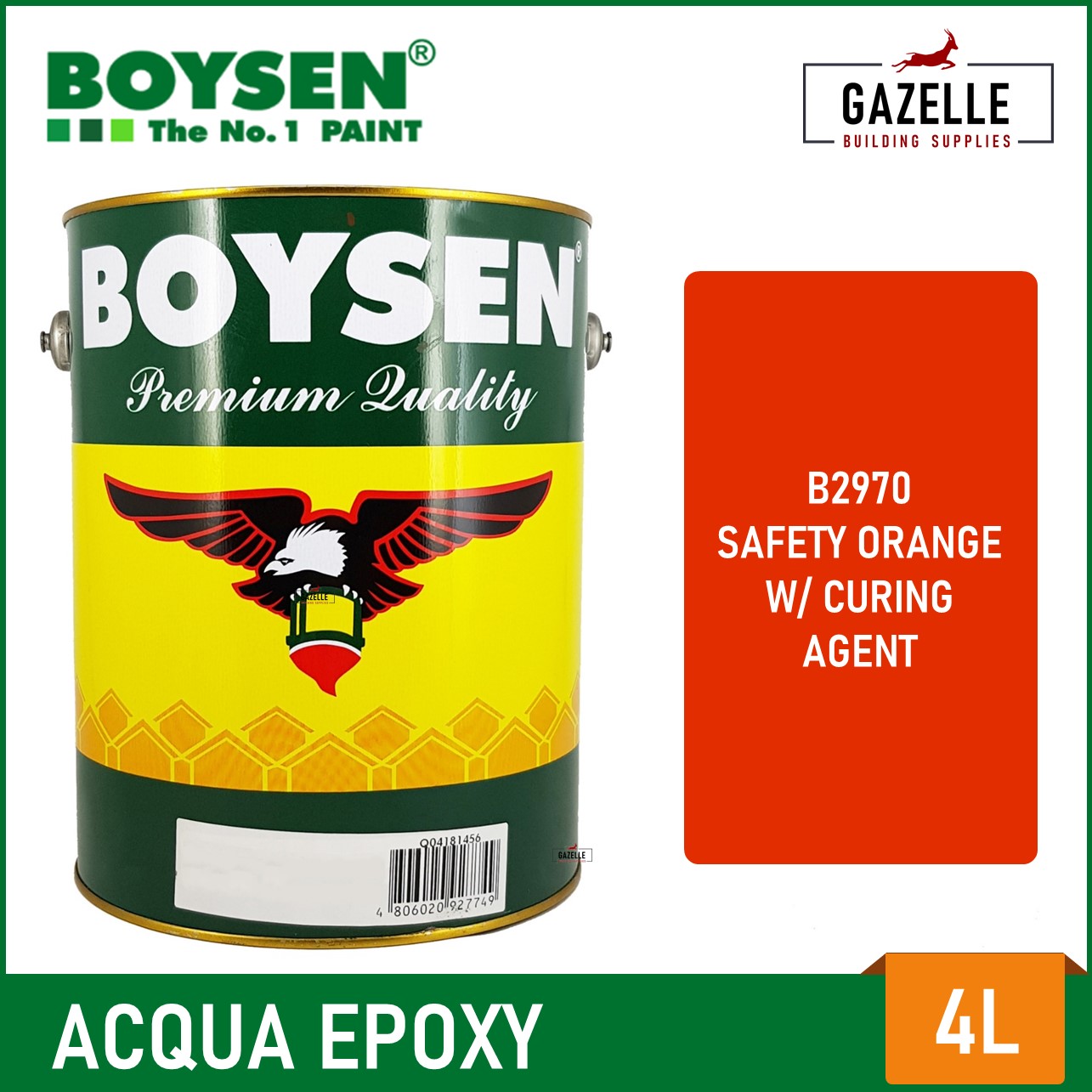 Boysen Acqua Epoxy Safety Orange B2970 - 4L w/ Curing Agent | Lazada PH