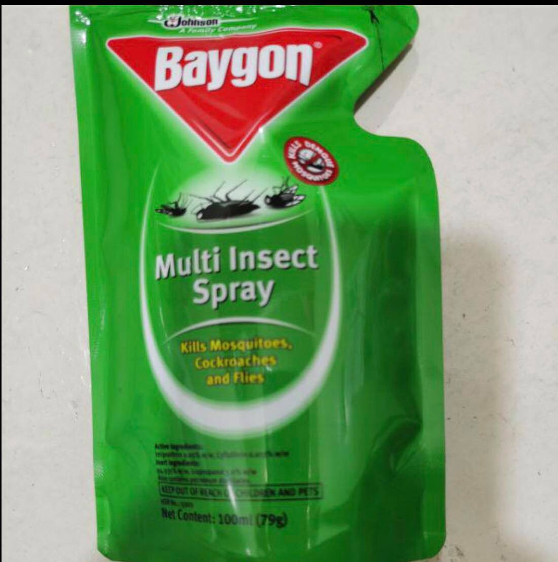Baygon Pouch Multi Insect Spray 100ml (Kerosene base) kills mosquitoes ...