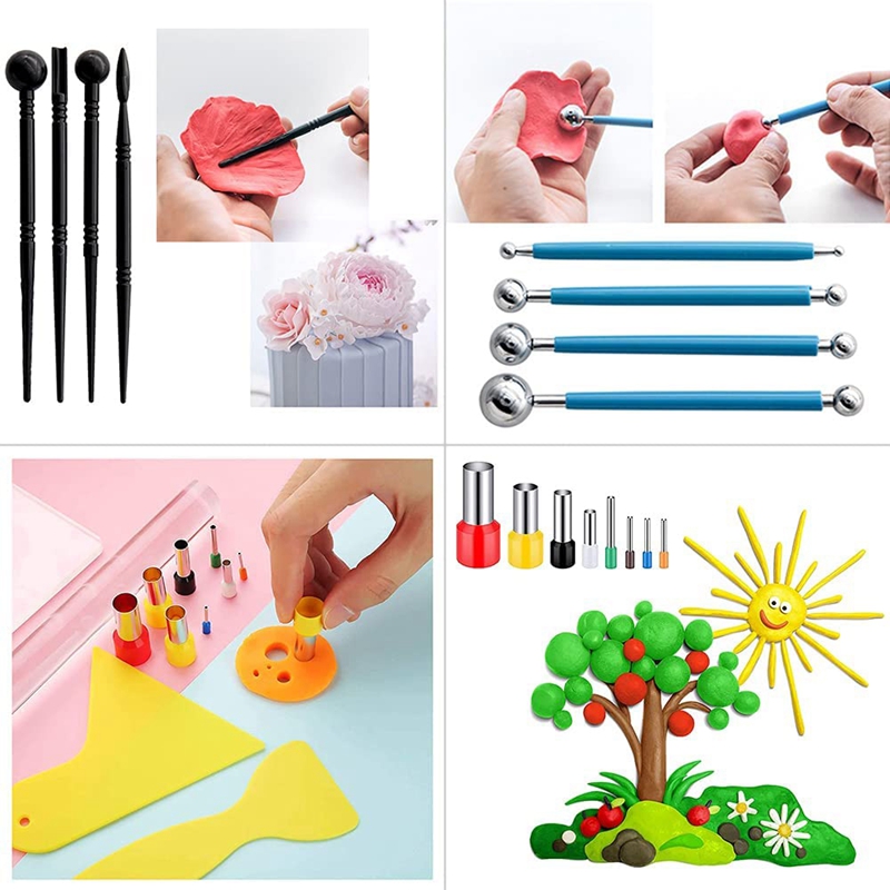 58Pcs Polymer Clay Tools Modelling Tool Set Sculpting Tool Kit for DIY ...