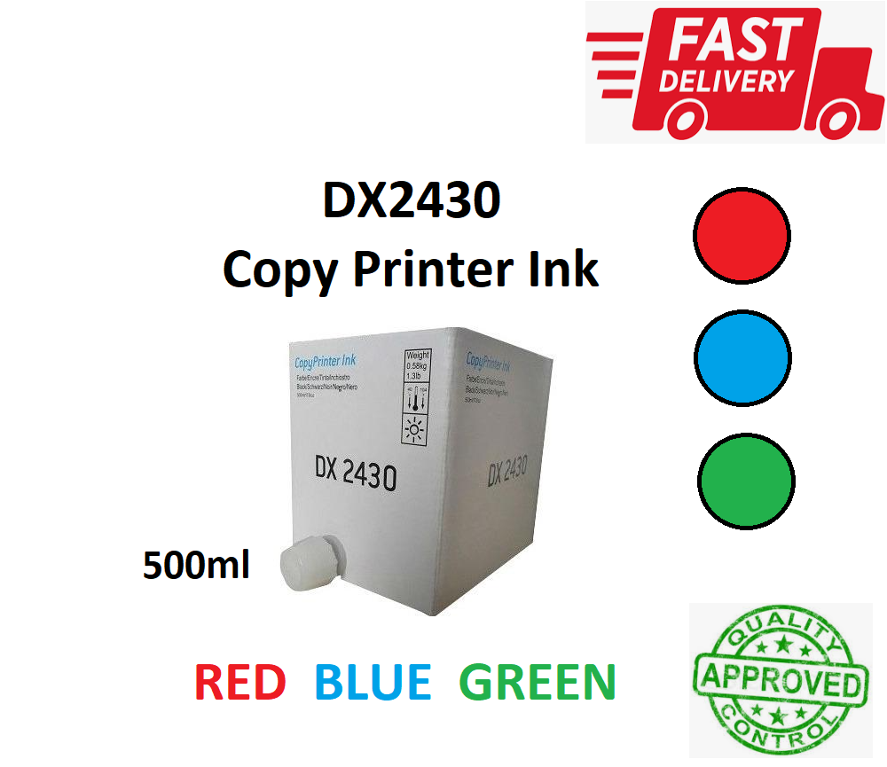DX2430 ink for Ricoh and Gestetner Copy Printer and Priport RED GREEN ...