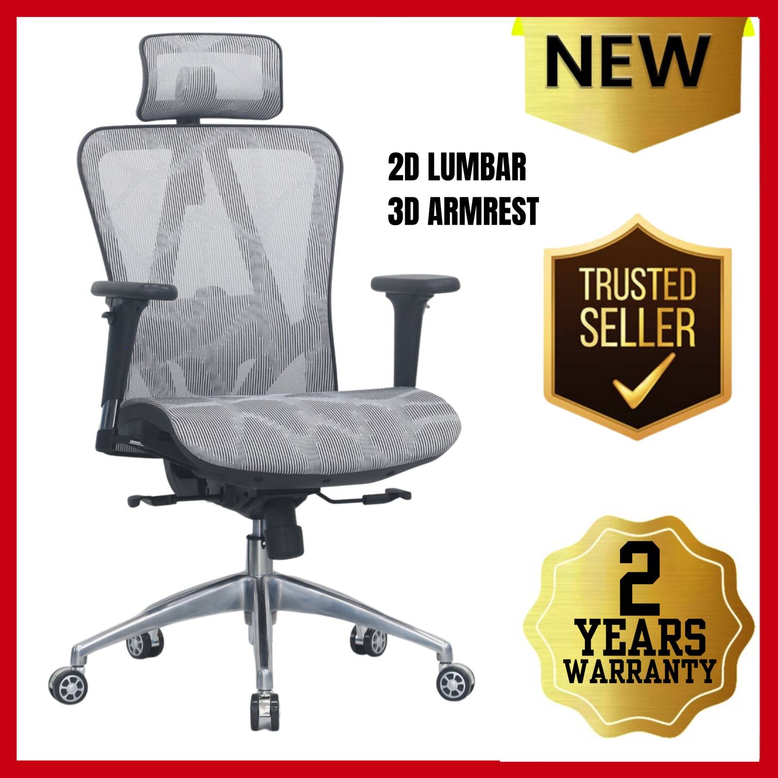 Deluxe-D57 XTM Full Mesh Chair with Seat Slide Aluminum Base (2 Year ...
