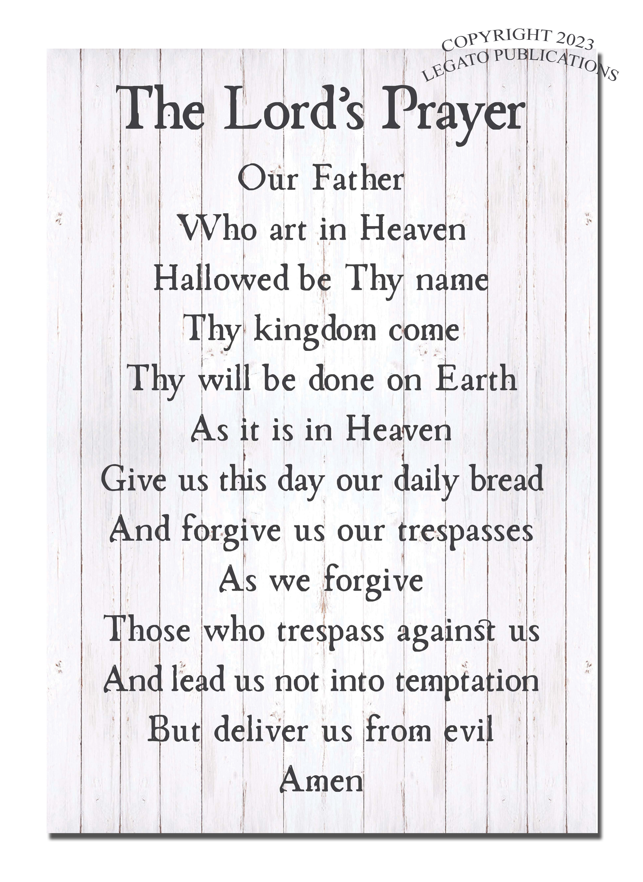 Lord's Prayer Our Father The Lord's Prayer Rustic Retro Vintage Wood ...