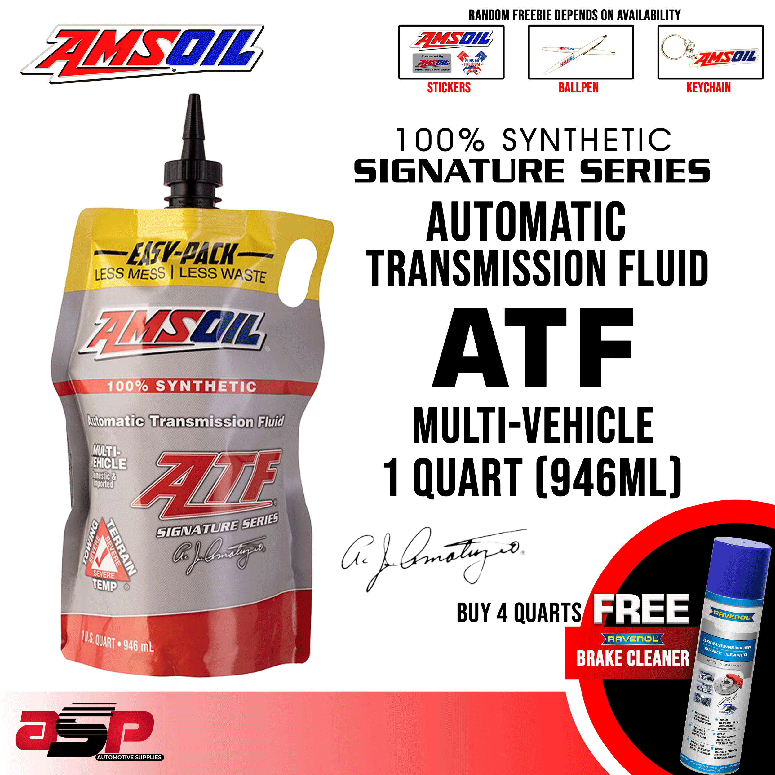 AMSOIL Signature Series Multi-Vehicle ATF, 100% Synthetic Automatic ...