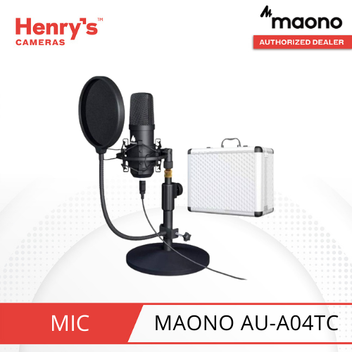 MAONO AU-A04TC DESKTOP USB PODCASTING MICROPHONE SET WITH ALUMINUM CASE ...