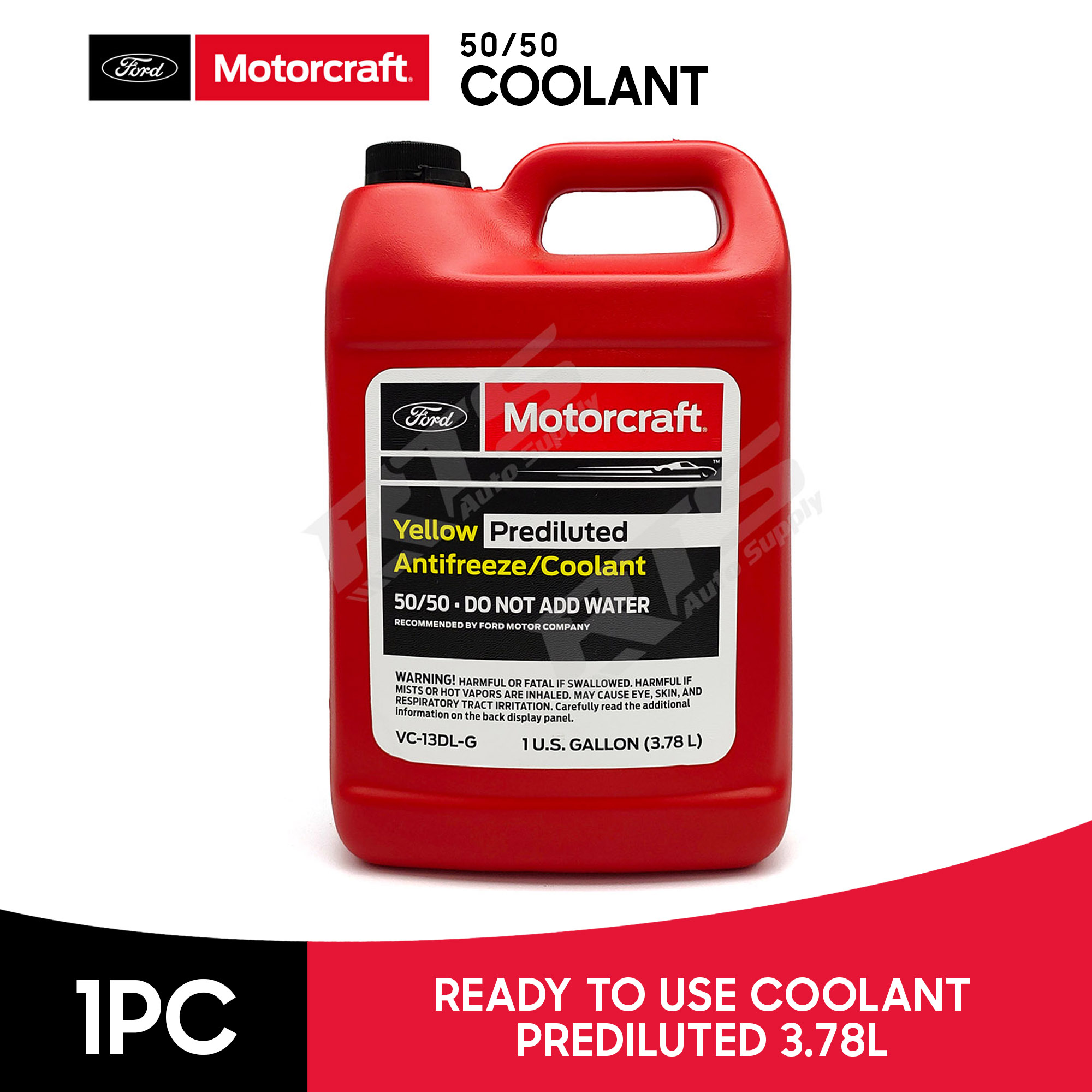 Motorcraft Prediluted 50/50 Antifreeze Antirust Coolant Yellow 3.78L ...