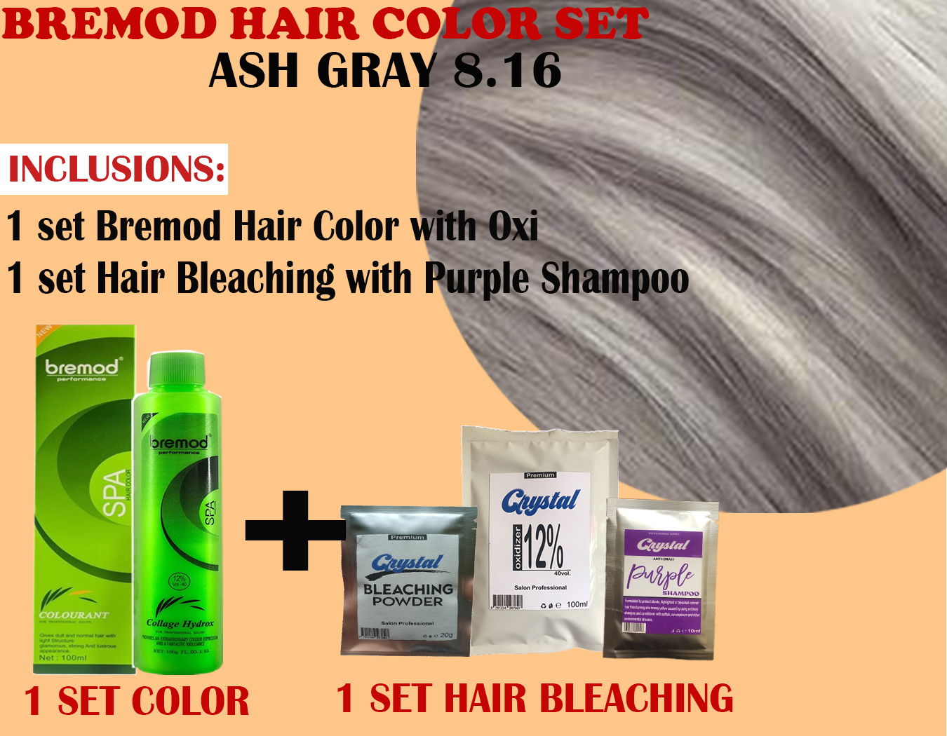 ASH GRAY - Bremod Hair Color Set | Lazada PH