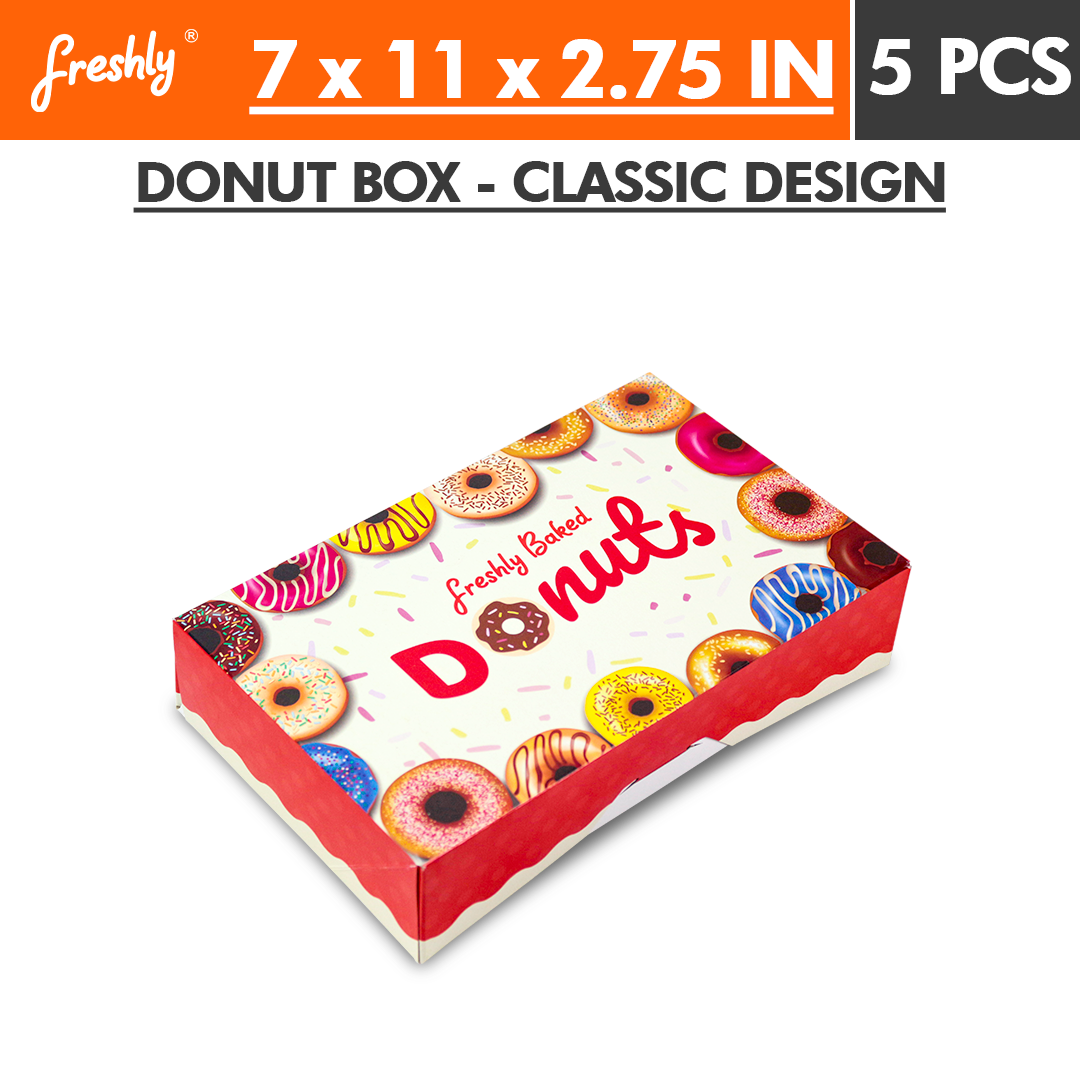 Donut box by 6s - Freshly Baked Design - 5 sets | Lazada PH