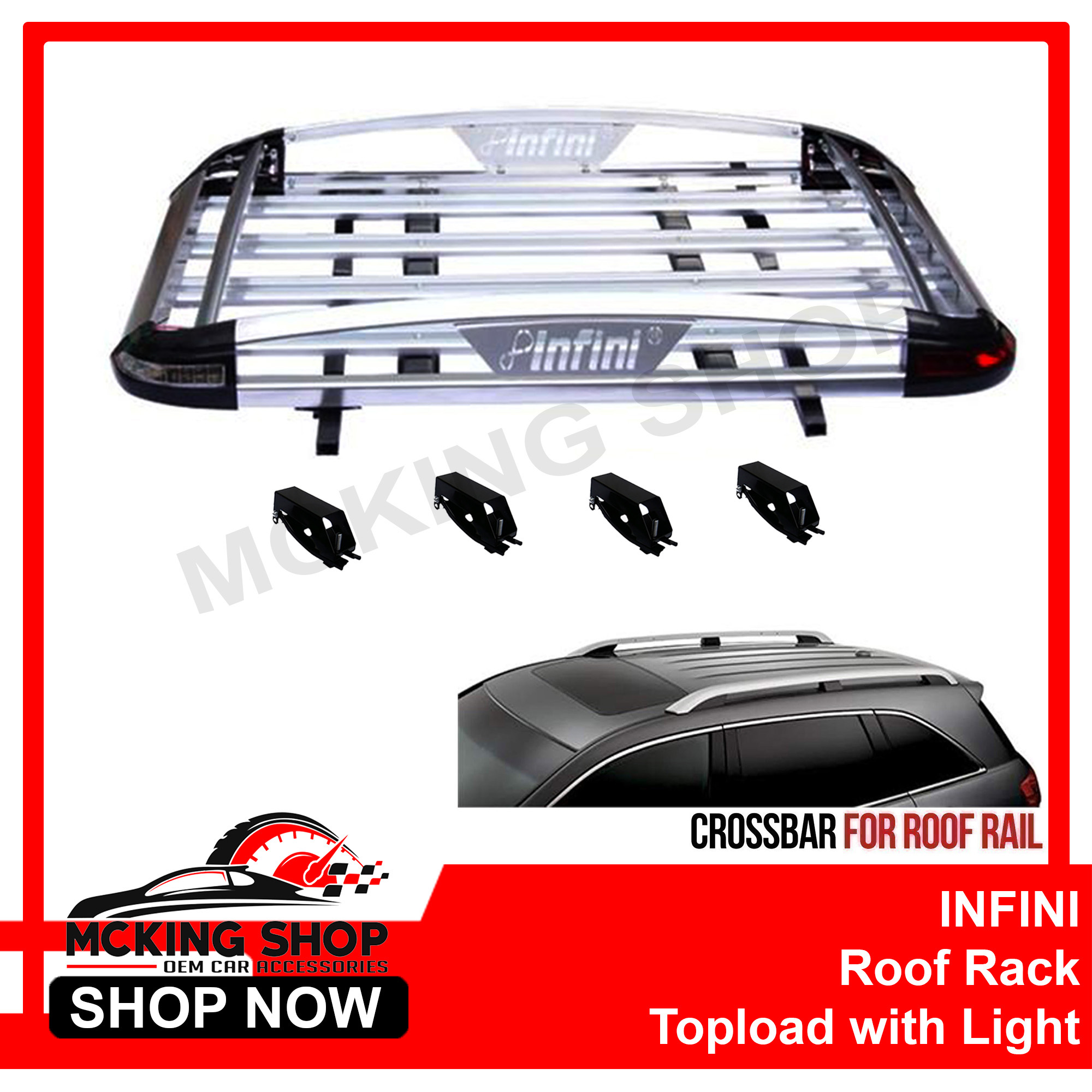 INFINI Roof Rack / Roofrack Top Load / Topload Cargo Carrier with Light ...