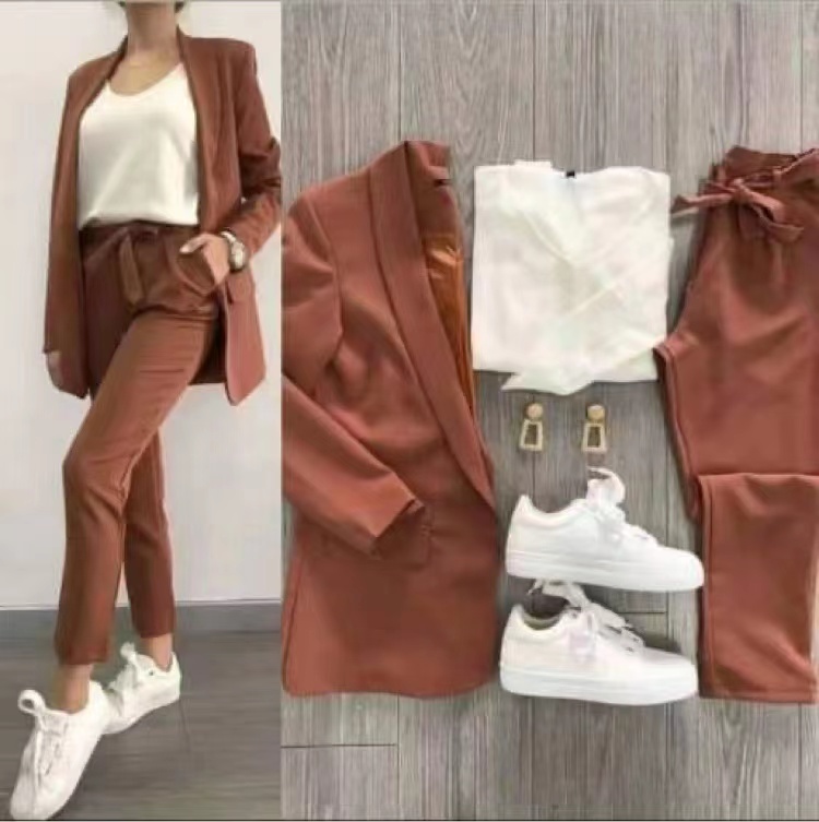 fashion 2 in 1 clothes top and square pants terno ( blazer and pants ...