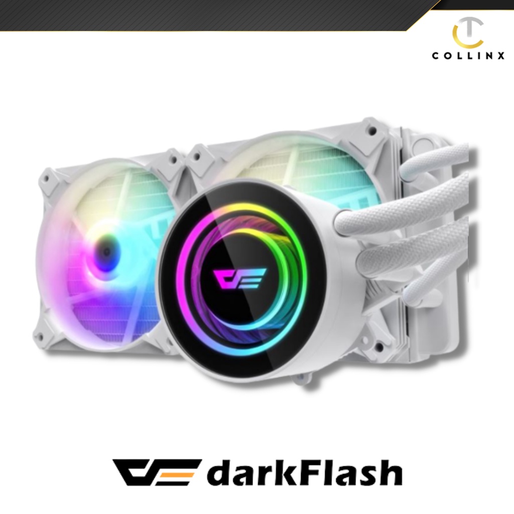 DarkFlash DX240 V2 ARGB AIO CPU Cooler | Black White Pink | 240mm Dual ...